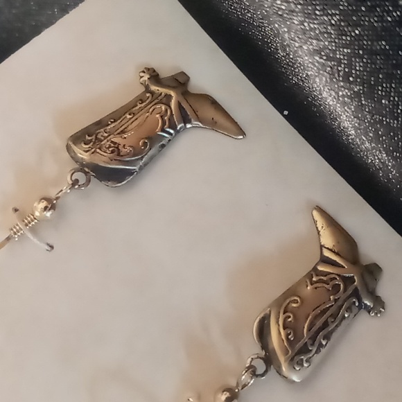 Southwest | Jewelry | Cowboy Boot Earrings Brass Finish | Poshmark